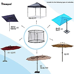 Tiimmgaal Mosquito Neting for 14FT Double-Sided Patio Umbrella Sunbrella Neting Double Zipper Water Pipe Bottom Used and for Patio Gazebo pop up canopy10x10 interchangeable (Black)