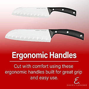 2-Piece Santoku Knife Set - 7 & 5 Inch Chef Knife, Chef Knife for Chopping Vegetables - Stainless Steel Santoku Knives - Chefs Best Chopping Knife Set -Santoku Knife 7 Inch Kitchen Utility Knife