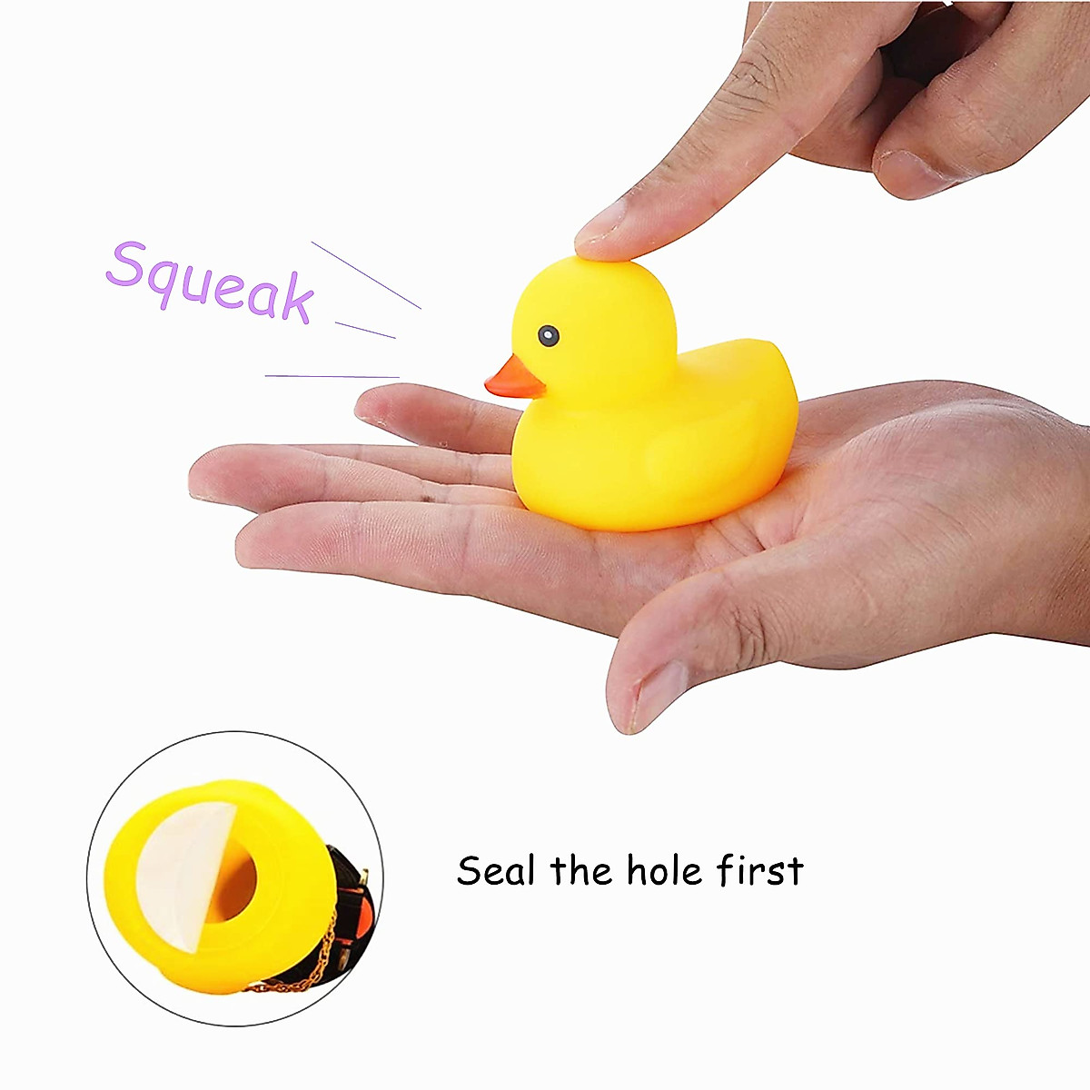U-Goforst Cute Rubber Duck Toy Car Ornaments Yellow Duck Car Dashboard Decorations Bike Gadgets with Propeller Helmet (Golden)