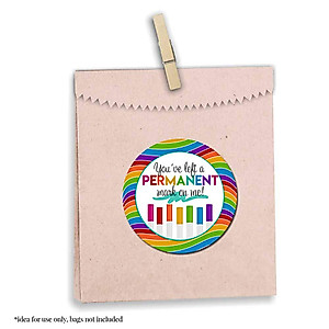 Left A Permanent Mark Art Themed Teacher Appreciation Thank You Sticker Labels, 40 2" Party Circle Stickers by AmandaCreation, Great for Envelope Seals & Gift Bags