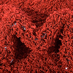 Rugs.com - Über Cozy Solid Shag Collection Rug – 2' x 3' Cherry Red Shag Rug Perfect for Entryways, Kitchens, Breakfast Nooks, Accent Pieces