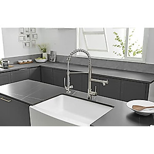 Fapully Commercial Pull Down Kitchen Sink Faucet with Sprayer Brushed Nickel