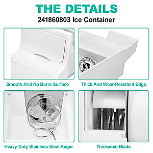 Upgraded 241860803 Refrigerator Ice Bucket Assembly Compatible with Frigidaire Ice Maker Replacement Ice Bin Container Parts AP4300918 LFSS2612TF0 LFSS2612TE0 FFSS2615TS0 FFHS2611PFEA Ice Maker