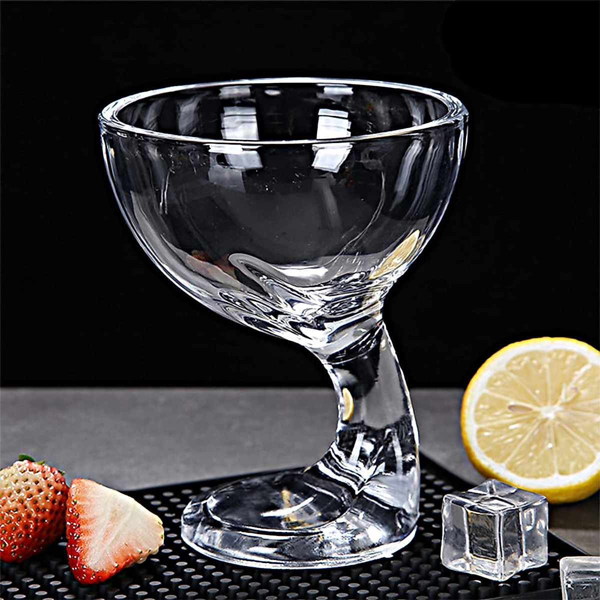 AEFPOYMXU Glass Dessert Cups set 4 Serving Bowls Ice Cream Sundae Punch Candy Snack Christmas Plates Small Appetizer Cute Salad Mini Bar Supplies Dish