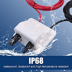 VOZINMOST 10ft 10 AWG Soft Copper Cable ABS Double Cable Entry Housing,UV Resistance Weatherproof Double Cable Entry Gland for Solar Project on Rv, Boat,Camper,Van