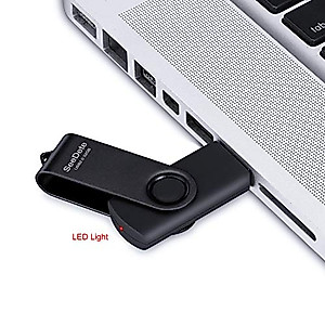 SeeDete 32GB USB Flash Drives, USB Stick, Thumb Drive Rotated Design, Memory Stick with LED Light for External Storage and Backup Data, Jump Drive, 3 Pack 32GB (3 Colors: Black Red Blue)