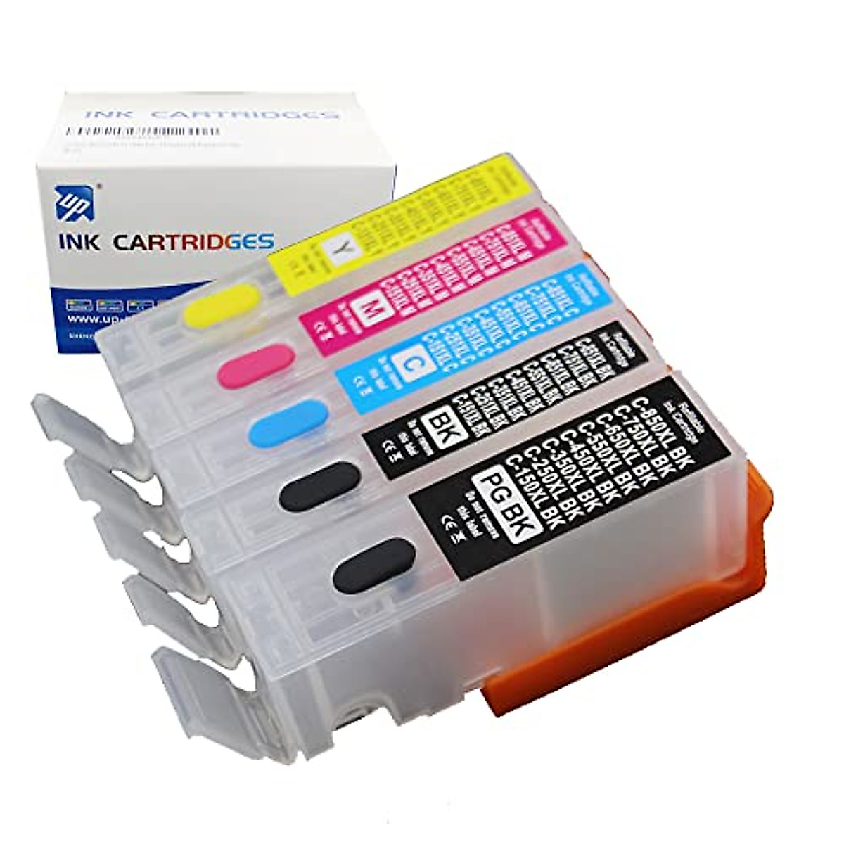 UPink 5 Colors PGI-250 CLI-251 Empty refillable Ink Cartridge Compatible for Canon MG5420 IP7220 MX722 MX922 MG5520 MG6420 MG5620 MG6620 MG5522 iX6800 iX6820 ip8720 MG7120 MG7520 MG6320 Printer