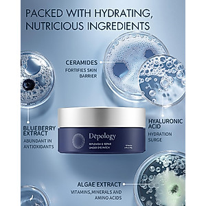 depology Replenish & Repair Under Eye Patches for Puffy Eyes, Wrinkles (60 Patches) | Hydrating with Ceramides and Hyaluronic Acid for All Skin Types | Botanical Extracts Eye Gel Pads 2.96 fl oz