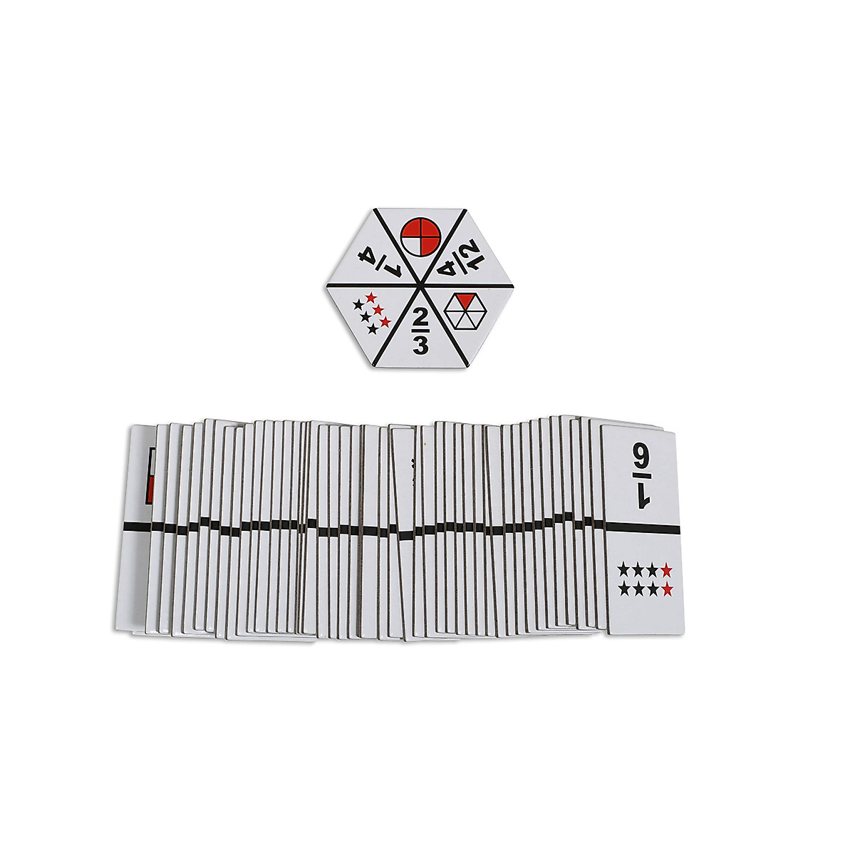 LEARNING ADVANTAGE The Original Fraction Dominoes - 49 Dominoes - Math Manipulative for Kids - Equate, Add and Subtract Fractions