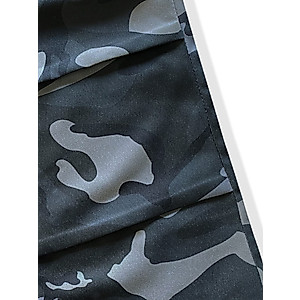 WDIRARA Men's Camo Print Drawstring Flap Pocket Side High Waist Cargo Pants Grey Camo L