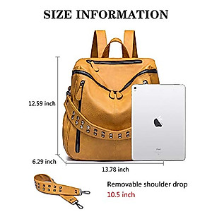 Roulens Women Backpack Purse Fashion Leather Large Ladies Shoulder Bags Travel Backpack Purse for Women