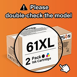 TESEN 61XL Remanufactured 61XL Ink Cartridge Replacement for HP 61XL 61 XL Use with HP Envy 4500 4508 5535 DeskJet 1000 1012 1512 Officejet 2620 2624 4630 eAIO Series Printer (1Black+1Color, Combo)