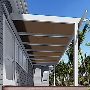 TANG Sunshades Depot 6x50' Ft Brown Sunscreen Shade Fabric Roll 95% U*V Block Privacy Screen Windscreen Shade Cloth Mesh Fabric Raw Roll No Grommets for Outdoor Garden Plant Greenhouse Barn