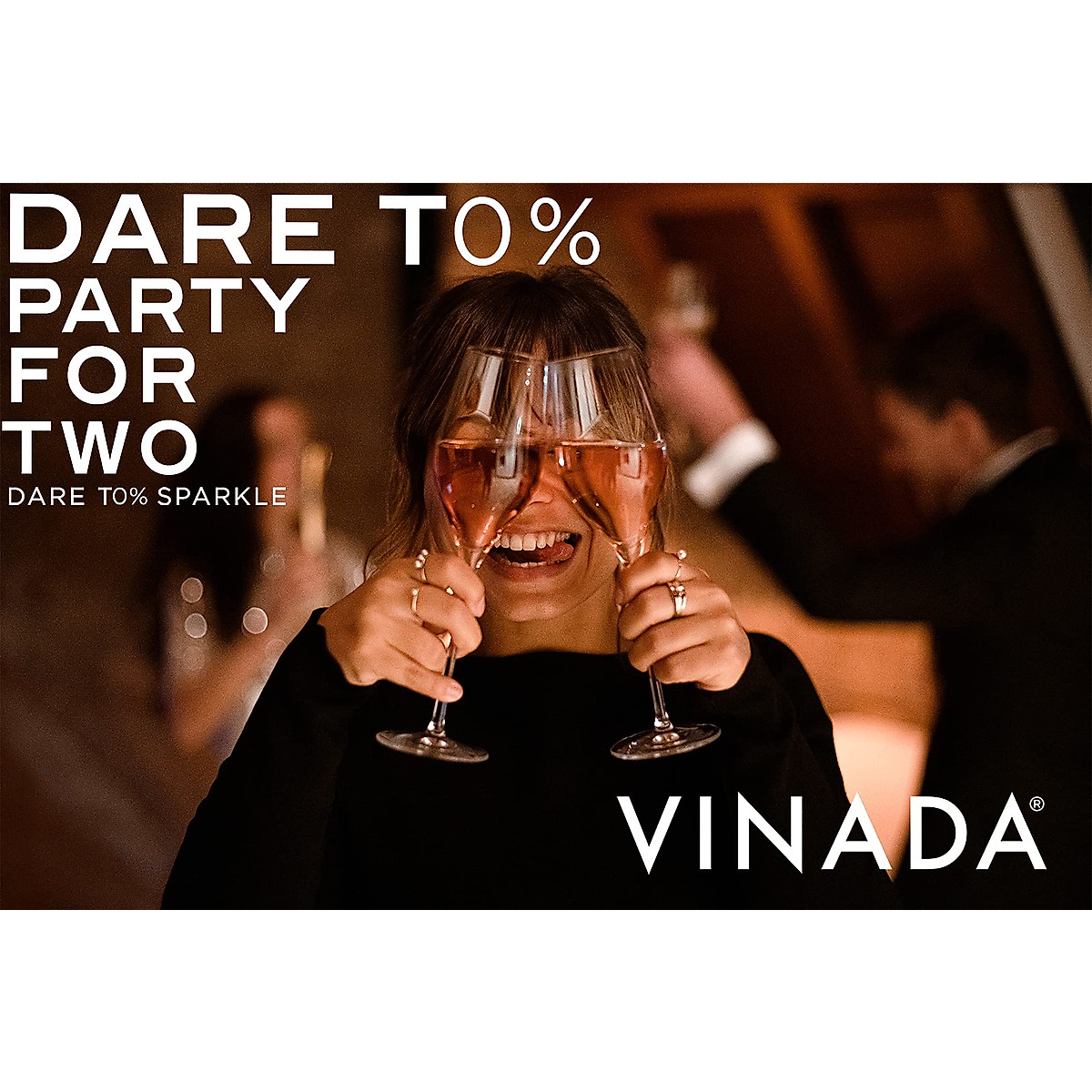 VINADA - Sparkling Rosé - Zero Alcohol Wine - 750 ml (3 Glass Bottles)