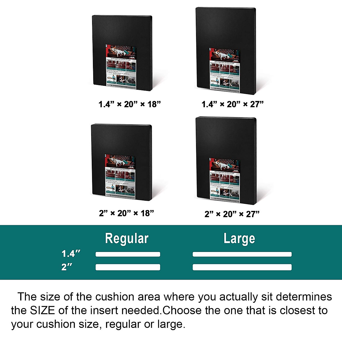 Leopard Sofa Sagging Cushion Support Insert, Seat Savers for Couch, (2inches) x 20 x27