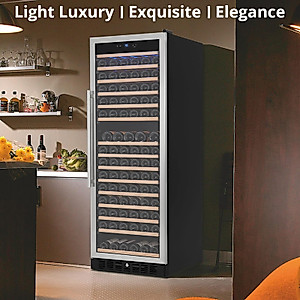 Garvee 177 Bottles Wine Fridge Dual Zone Large Wine Cooler Refrigerator w/Lock 41~64°F Digital Temperature Control Wine Refrigerator Freestanding for Red White Wine, Champagne, Beer - Black