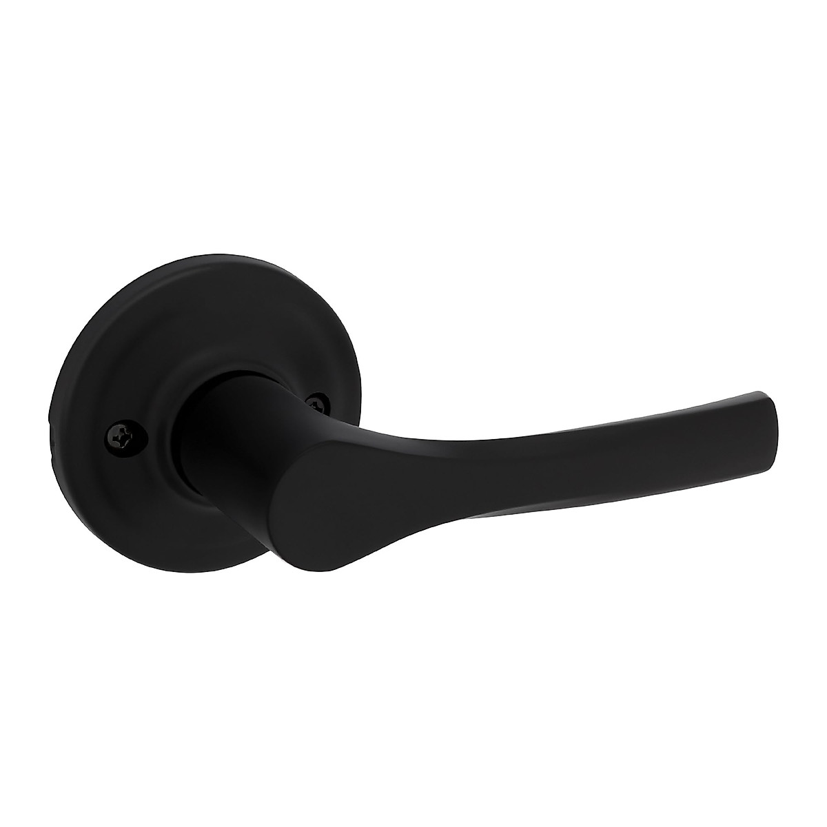 Kwikset Henley Interior Privacy Door Handle with Lock, Door Lever For Bathroom and Bedroom, Matte Black Reversible Keyless Turn Lock, with Microban Protection