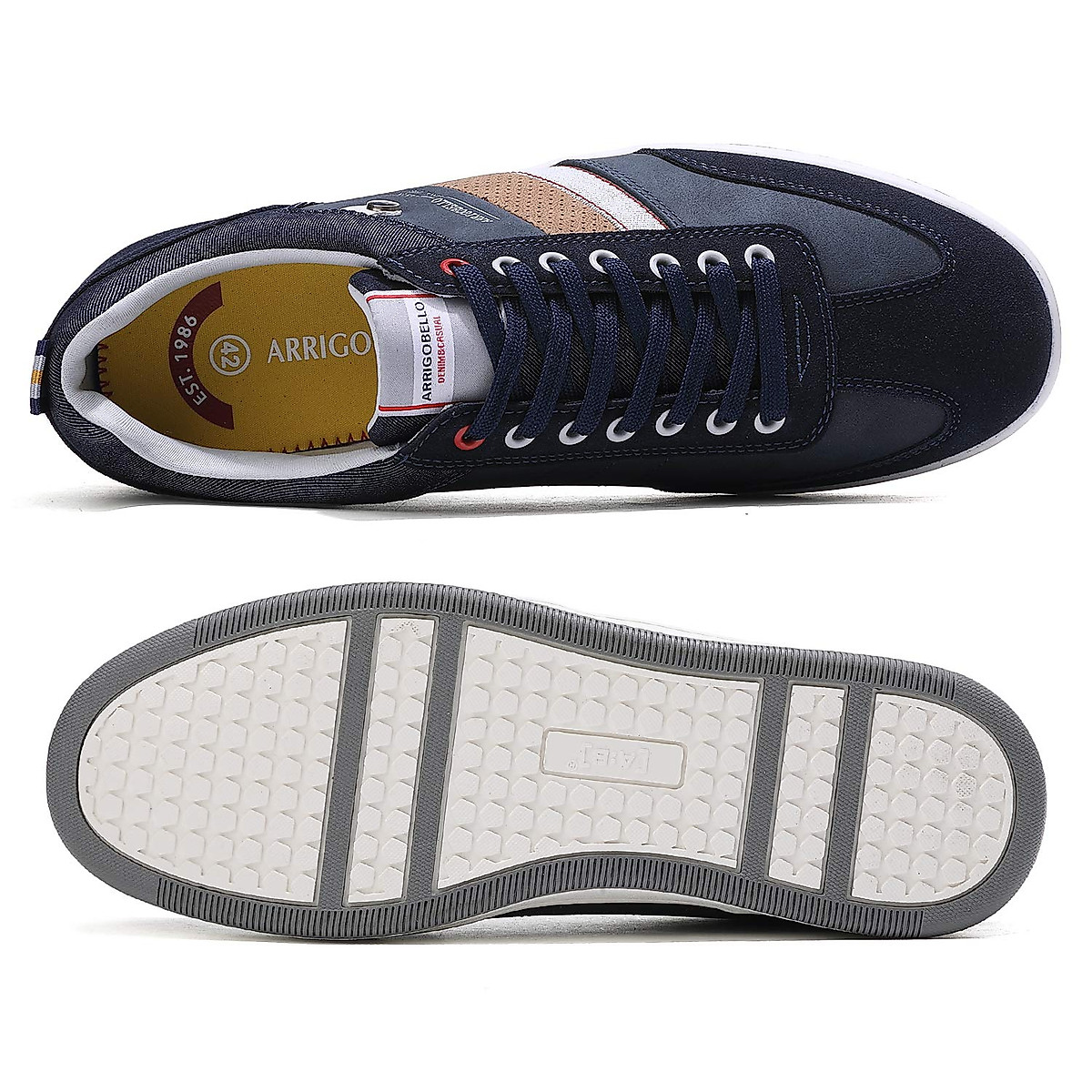 AX BOXING Mens Casual Shoes Fashion Sneakers Breathable Comfort Walking Shoes for Male(Navy Blue, Numeric_12)