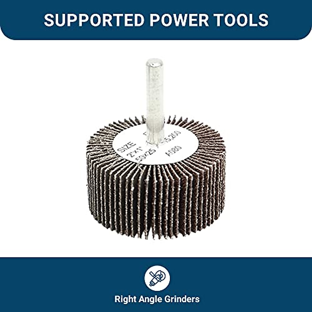 Benchmark Abrasives 2" x 1" Aluminum Oxide Flap Wheel with 1/4" Shank Mounted, Perfect for Woodworking Grinding Polishing Rust Paint Removal (10 Pack) - 40 Grit