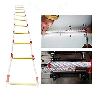SDVantage Fire Escape Ladder, Ladders,Emergency Fire Escape Rope Ladder Home Lifeline Ladder Outdoor Round Nylon Soft Ladder Home Climbing Engineeladder Fitness Training Ladder Durable (40cm 3M)