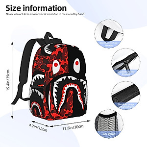 EWMAR Red-Black Shark 15 Inch Lightweight Student Shoulder Bag Suitable For Going Out, Office Study And Use