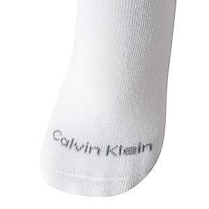 Calvin Klein Women's Athletic Socks - Cushion No Show Socks (6 Pack), Size 4-10, White