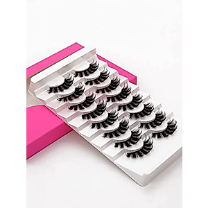 beautykaisen 8Pair 3D False Eyelashes Cross Fluffy Natural Look PACK Volume Fluffy Natural Faux Mink Lashes(3D999 DRAK PINK) 8pair-3D999 8pair-3D999 0
