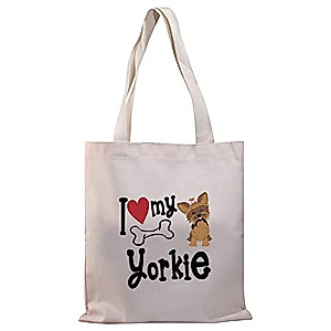 BDPWSS Yorkie Tote Bag For Women Yorkie Dog Lover Gift Yorkshire Terrier Handbags Yorkie Mom Gift (Love My Yorkie TG)