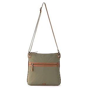 The Sak Esperato Nylon Flat Crossbody in Eco Twill, Adjustable Repreve Webbing Strap, Olive
