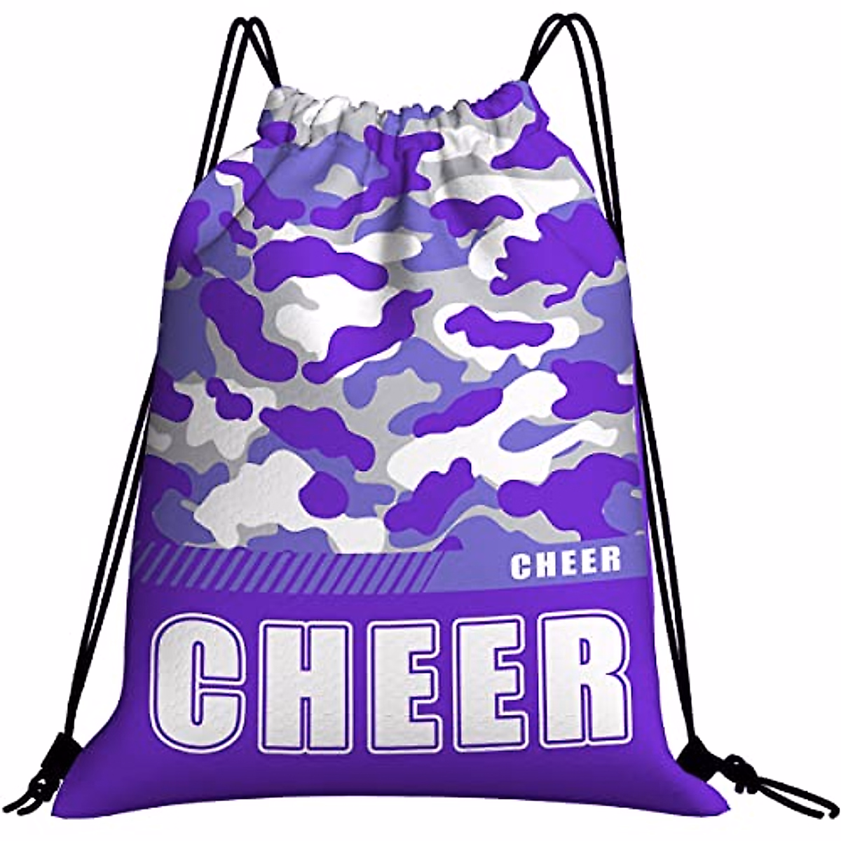 Givotin Drawstring Backpack Waterproof Gym Drawstring Bags Sports String Bag Camo Sackpack-Purple Cheer Drawstring Bag