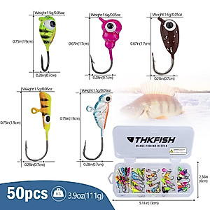 THKFISH Ice Fishing Jigs Lures Ice Fishing Lures Ice Fishing Gear A-50PCS+ D-31pcs