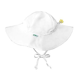 i play. Baby Brim Sun Protection Hat, White, 0-6 Months