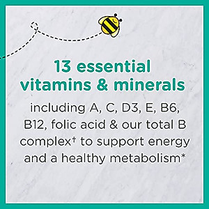 Zarbee's Toddler Vitamins, Complete Multivitamin with Vitamin A, C, D3 & B-complex, Easy to Chew, Gluten, Soy, Nut & Dairy Free, Natural Fruit Flavors, 2-3 Years, 110 Count