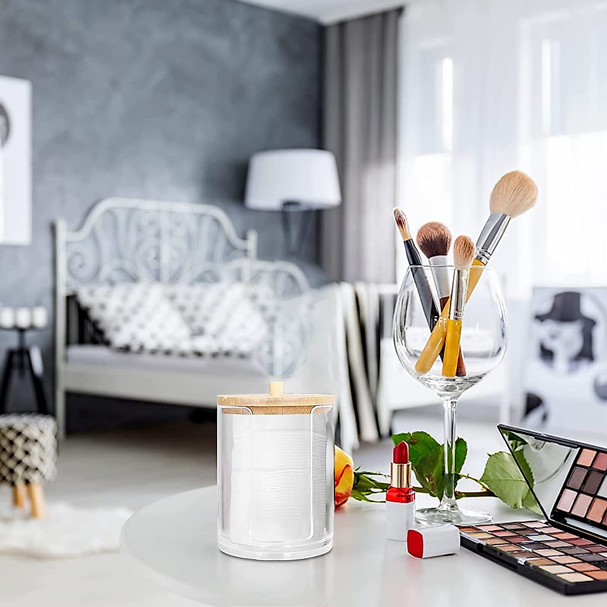 Cotton Round Holder Cotton Swabs Holder Cotton Ball Holder Cotton Swabs Holder Bathroom Set Cotton Swabs Organizers and Storage Cotton Swab Dispenser for Cotton Swabs, Mouthwash Cups, Cotton Pads,