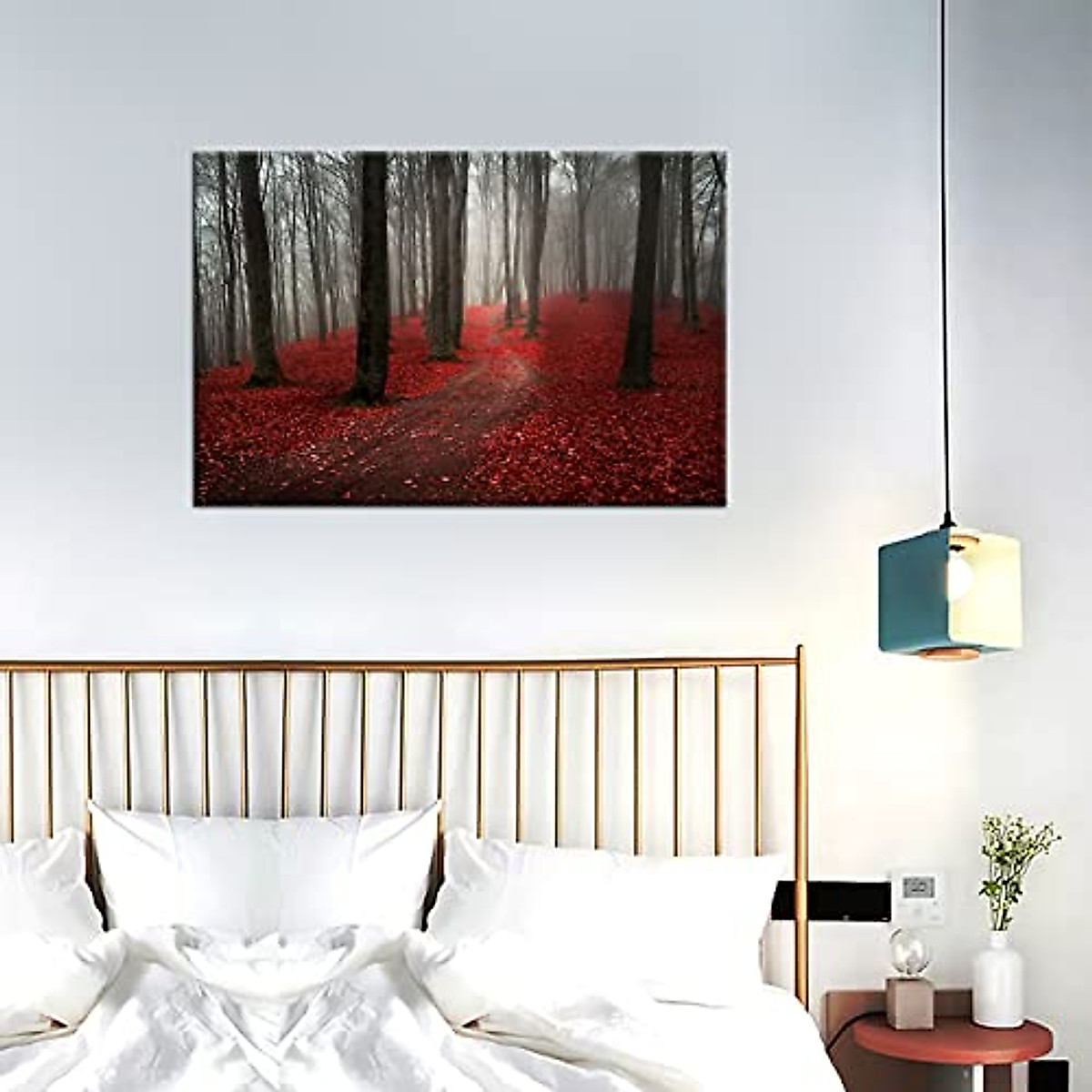 QYHART Forest Canvas Wall Art Posters HD Pictures Prints Artwork for Living Room Bedroom Modern Home Decor Painting Stretched and Framed Ready to Hang [18''W x 12''H]