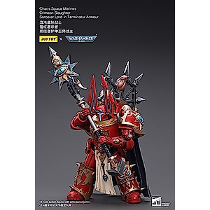 JoyToy Warhammer 40K: Chaos Space Marines Crimson Slaughter Sorcerer Lord in Terminator Armour 1:18 Scale Figure