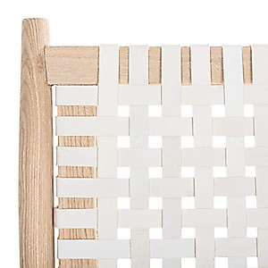 Safavieh Home Soleil White and Natural Leather Woven Accent Chair