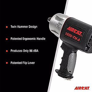 AIRCAT Pneumatic Tools 1600-TH-A: Composite Impact Wrench 1600 ft-lbs - 3/4-Inch