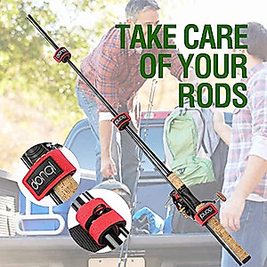 DONQL Fishing Belt Fishing Rod Ties Stretchy Rod Straps Fishing Rod Belt Holders for Casting Rods (3Colors,6Pcs) (3 Colors)