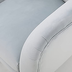 Christopher Knight Home Seigfried Velvet Arm Chair, Light Grey