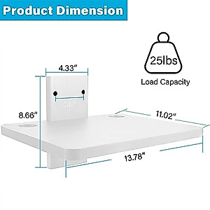 Siondoux Floating Entertainment Shelf Wooden DVD Shelf, Wall Mount TV Shelf, Projector Shelf for Wall Perfect for Projector, Xbox, PS5, DVD Player,Game Console, Cable Box, Floating Shelf for Under TV
