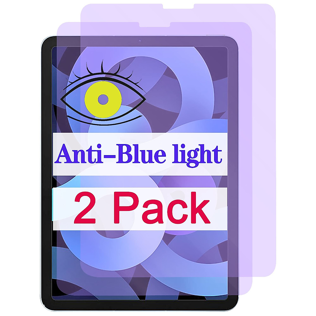 Umhlaba 2 Pack Anti BlueLight Screen Protector for iPad Air 5 (2022) and for iPad Air 4 (2020) Tempered Glass 10.9 inch Air5 Air4 5th 4th Generation 9H Hardness Film Blue Light Blocked