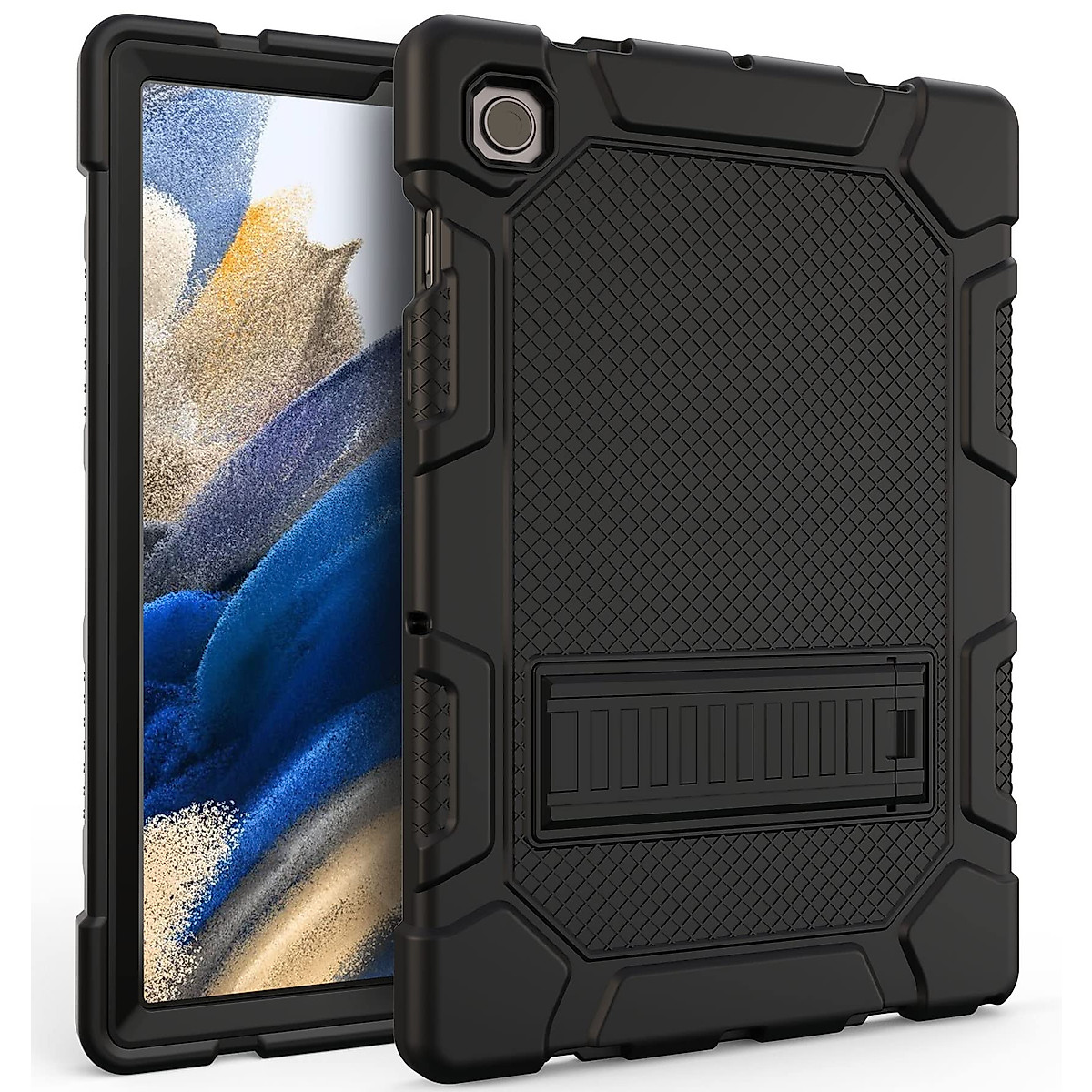 Rantice Galaxy Tab A8 10.5 Case with Kickstand, Hybrid Shockproof Rugged Cover for Samsung A8 Tablet Case 10.5 Inch (SM-X200/X205/X207), Black