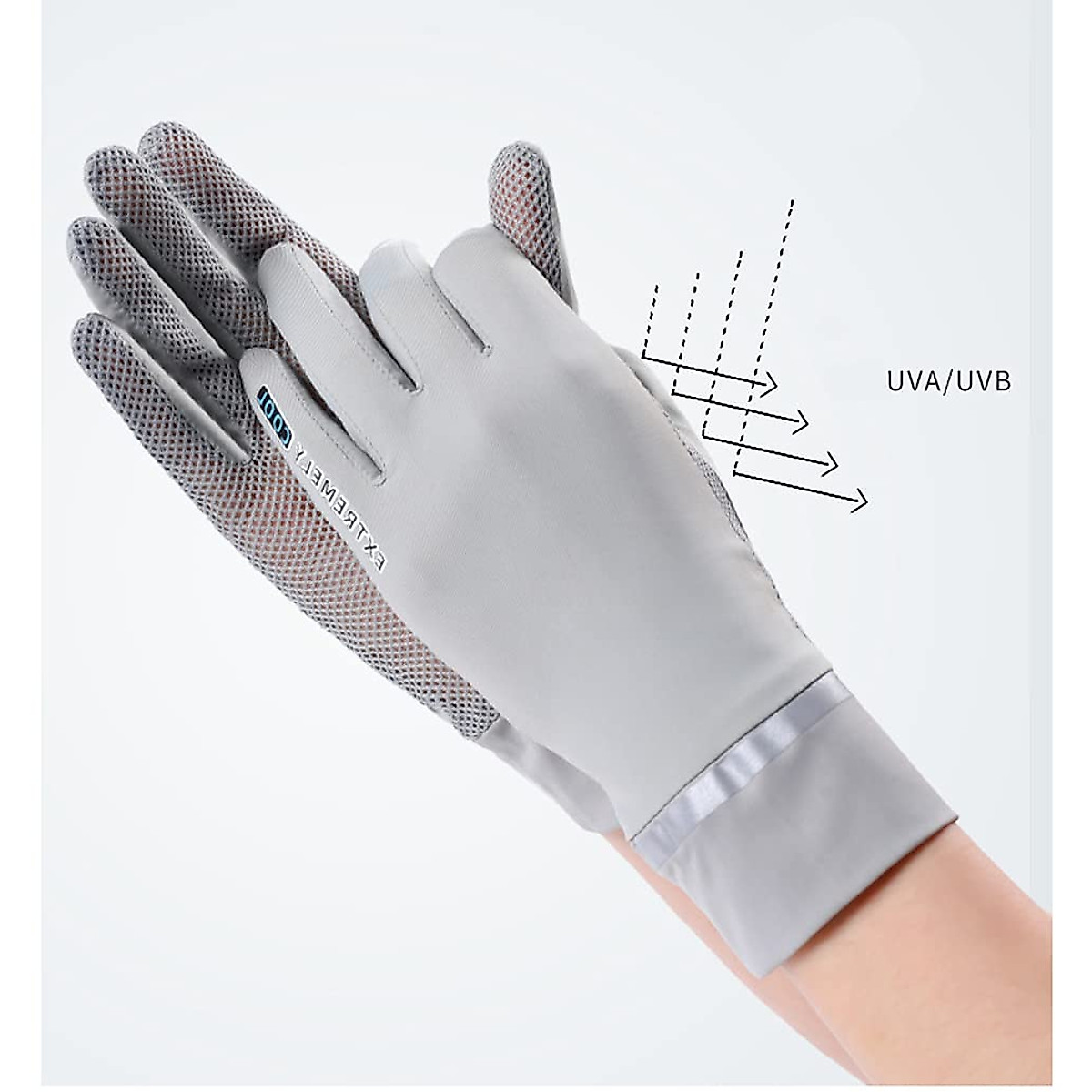 Reflective Mesh Driving Gloves for Women Summer Anti-UV Protection Sunscreen 2 Fingers Flip Touchscreen Cooling Breathable Gloves Cycling Riding Full Palm Sport Non-Slip Grip Motorcycle Golf Mittens