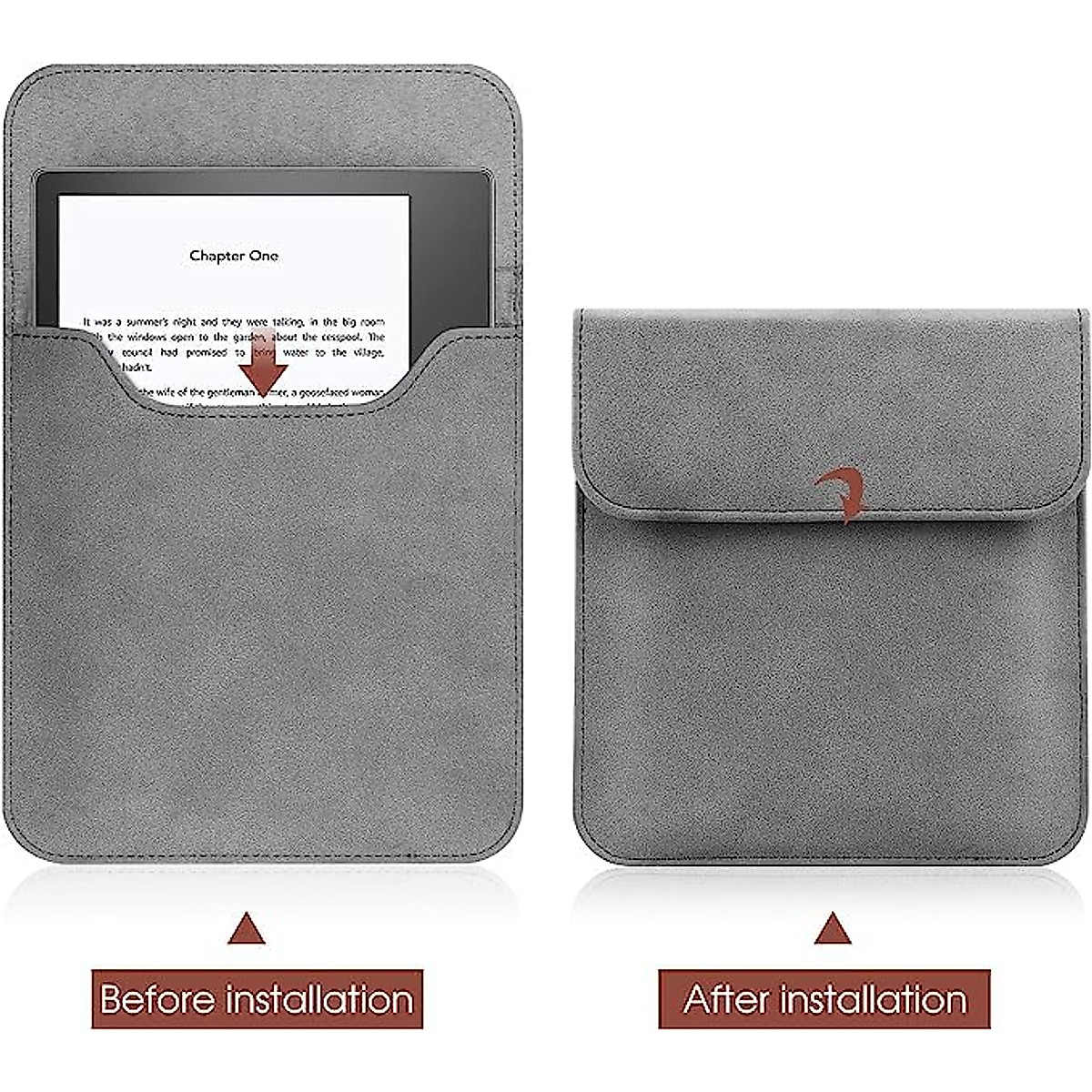 LIUDENWIN Universal Sleeve Case for 7 Inch E-Book Reader Compatible Oasis 2019 & 2017 / Kobo Libra 2 E-Reader/Pocketbook E-Book Reader Era Protective Bag Pouch Cover, Gray