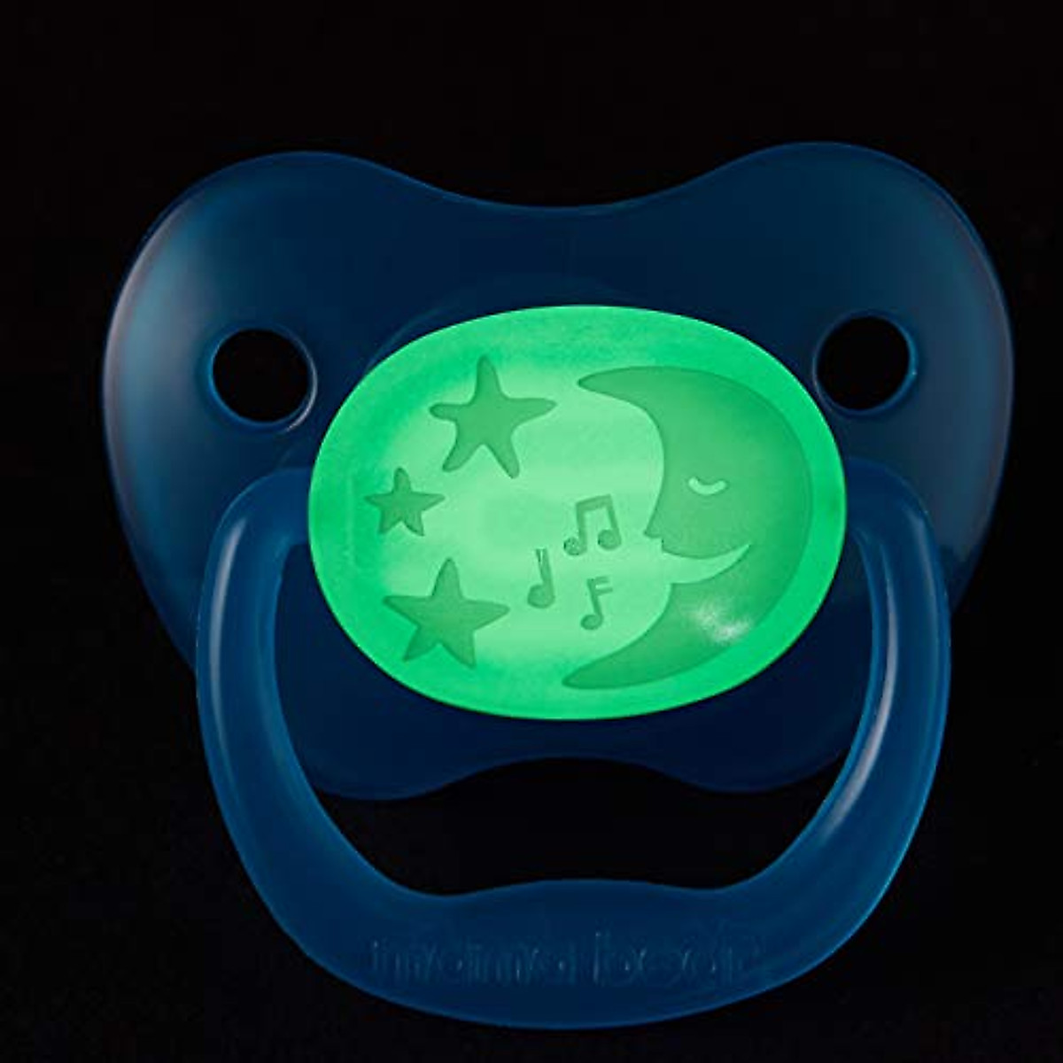 Amazon Brand - Mama Bear Glow-in-the-Dark Baby Pacifier, Stage 1 (0-6M), BPA Free, Assorted Colors (Pack of 4)