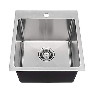 MR Direct T1717 Topmount Single Bowl 3/4-Inch Radius Kitchen Sink