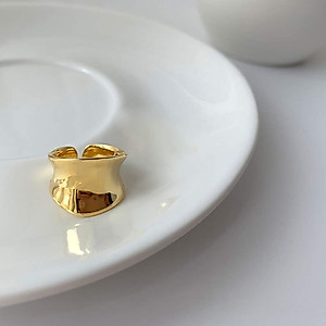 WAINIS 6 Pcs Chunky Gold Open Rings for Women Statement Boho Adjustable Rings Set G