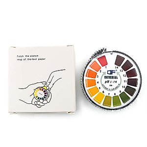 E-outstanding PH Paper 0-14 16.4ft Alkaline Acid Indicator Meter Test Strip Roll with Color Chart for Water Urine Saliva Soil Litmus Accurate Testing Measuring Tool