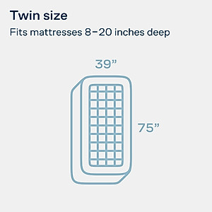 Cloud-Like Twin Mattress Topper - 100% Cotton Top Mattress Pad for Back Pain Relief - Breathable & Naturally Cooling for Hot Sleepers - Machine Washable
